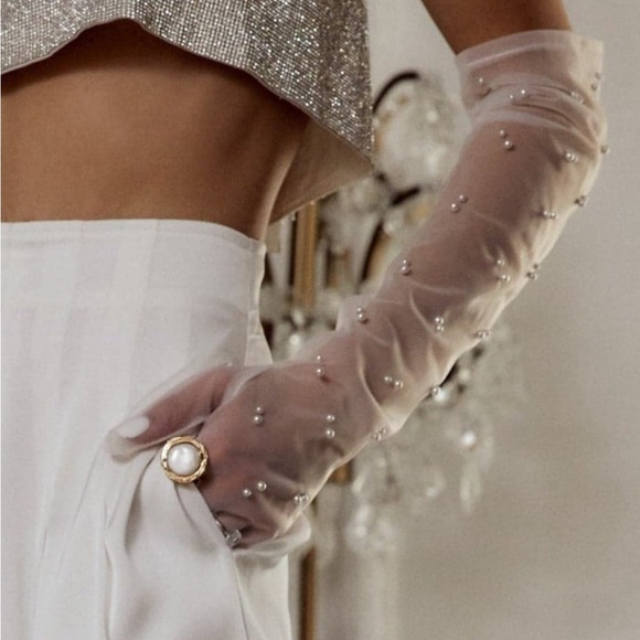 12th Tribe | Accessories | 2th Tribe Adaline Mesh Pearl Embellished ...